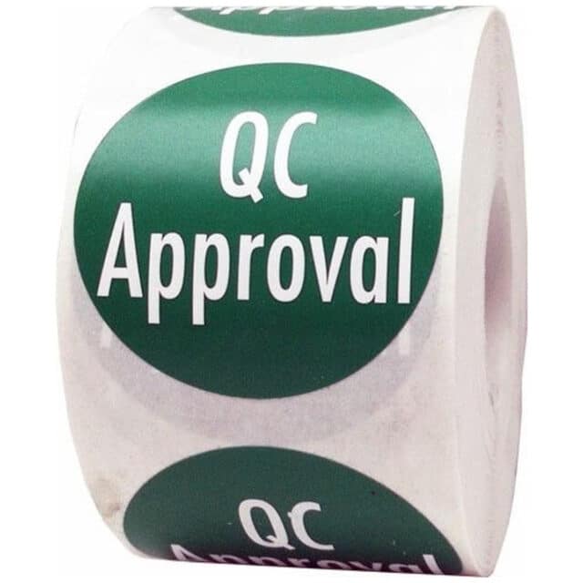 QC Approval Inventory Labels | 1.5" | Quality Control | InStockLabels.com