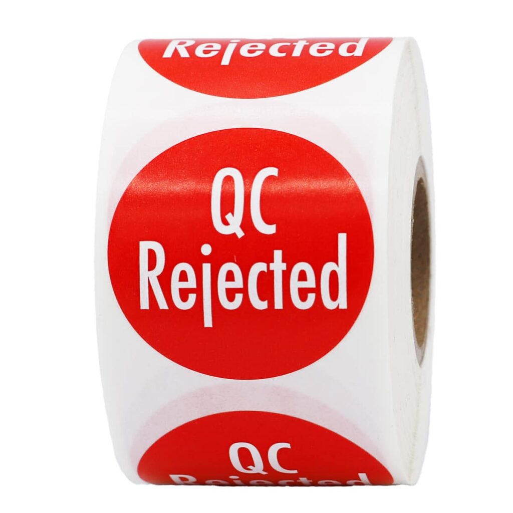 QC Rejected Inventory Labels | 1.5" | Quality Control | InStockLabels.com