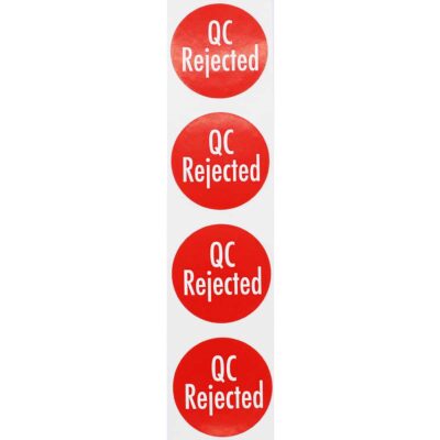 QC Rejected Inventory Labels | 1.5" | Quality Control | InStockLabels.com