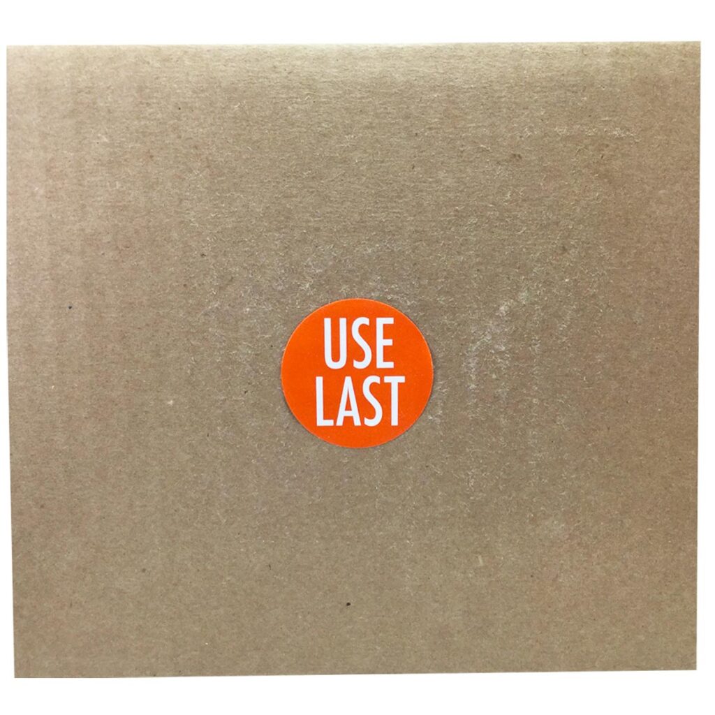 Inventory Labels that Say USE LAST | Orange 1.5" | InStockLabels.com