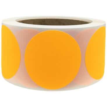 Fluorescent Orange Color Code Labels 2" Round | InstockLabels.com