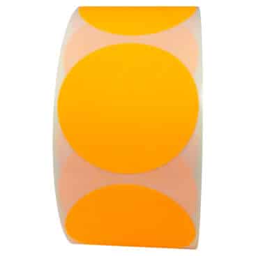 Fluorescent Orange Color Code Labels 2" Round | InstockLabels.com