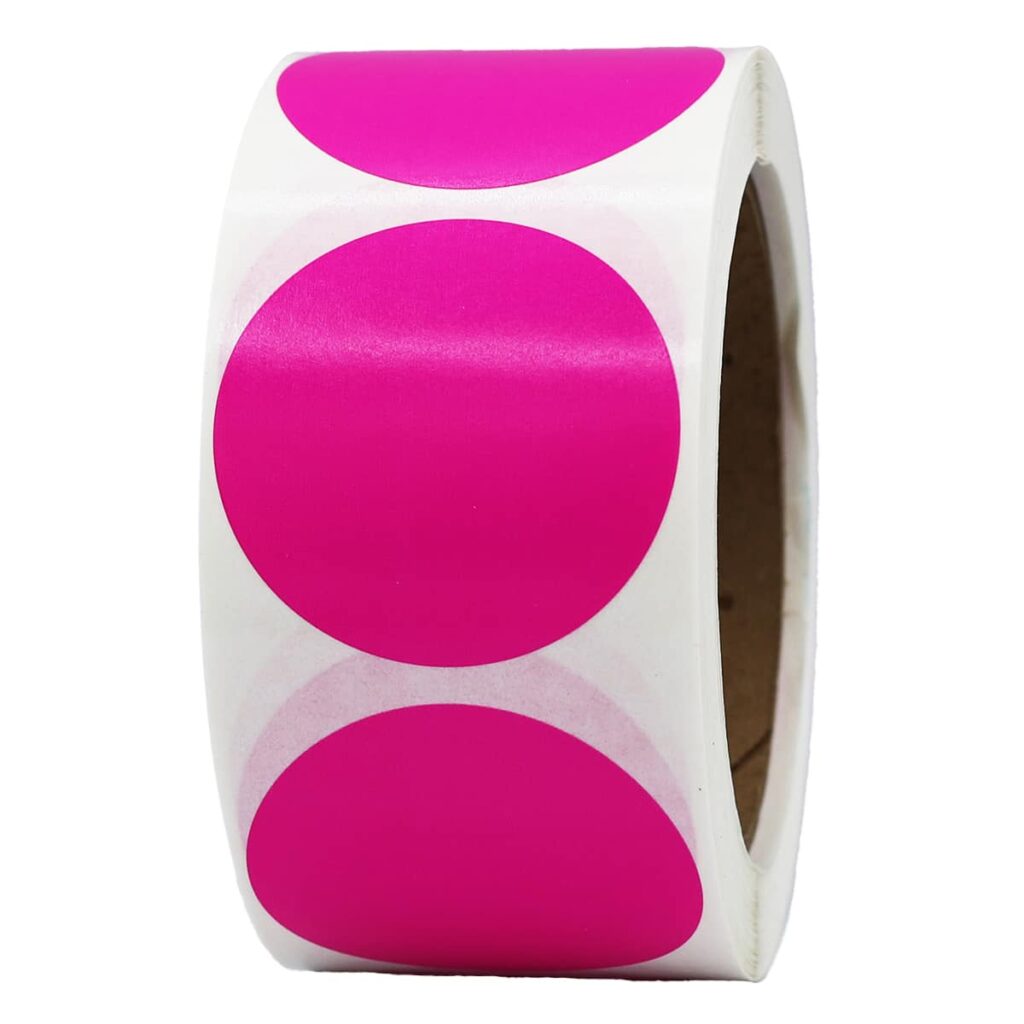 Hot Pink Color Coding Labels 2" Round | InstockLabels.com