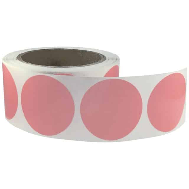 Pink Color Coding Labels 2" Round | InstockLabels.com