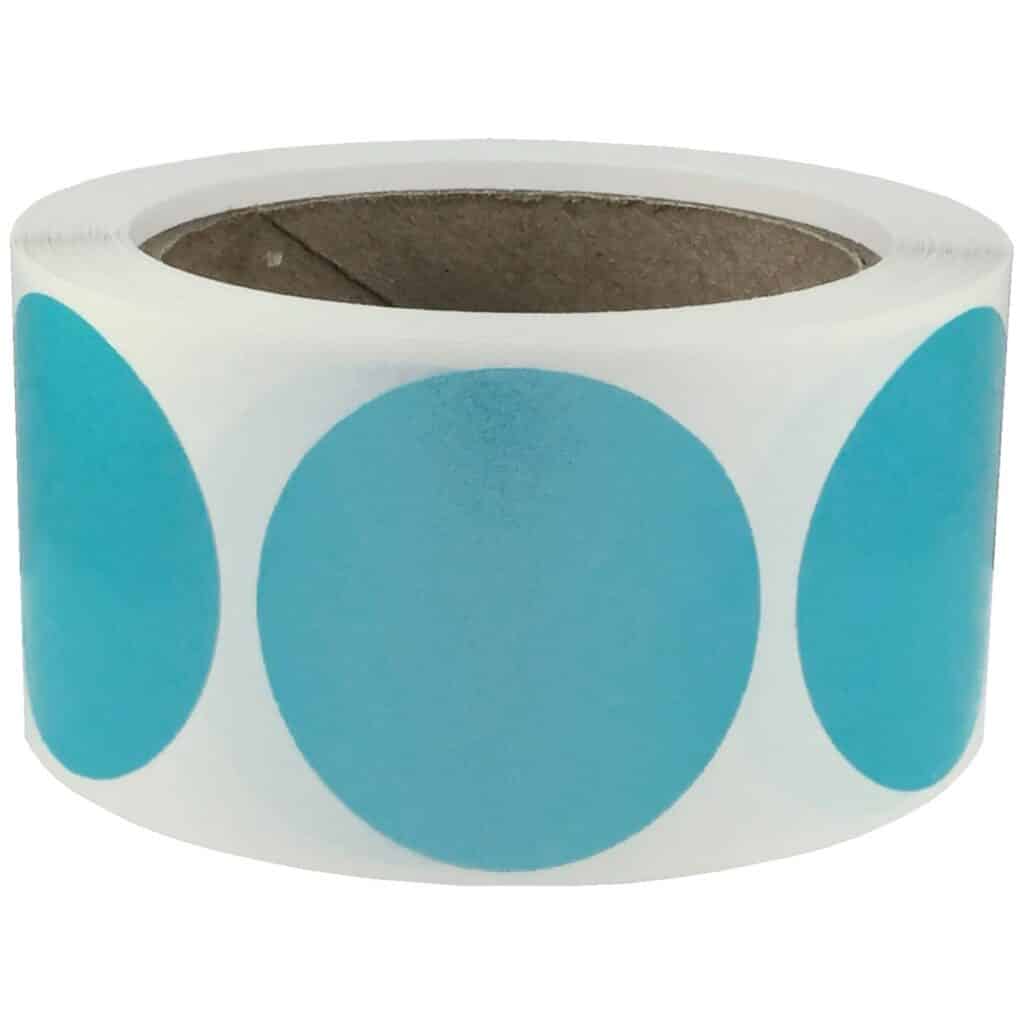 Teal Color Coding Labels 2" Round | InstockLabels.com