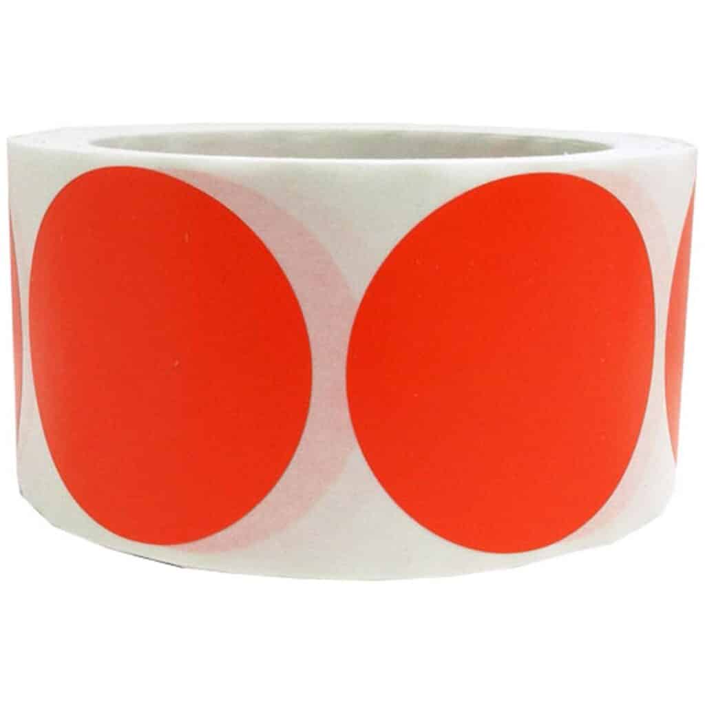 Hot Orange Color Coding Labels 2" Round | InstockLabels.com