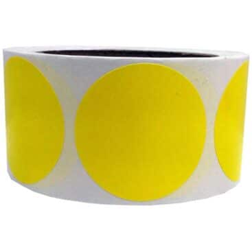 Hot Yellow Color Coding Labels 2" Round | InstockLabels.com
