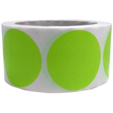 Hot Green Color Coding Labels 2" Round | InstockLabels.com