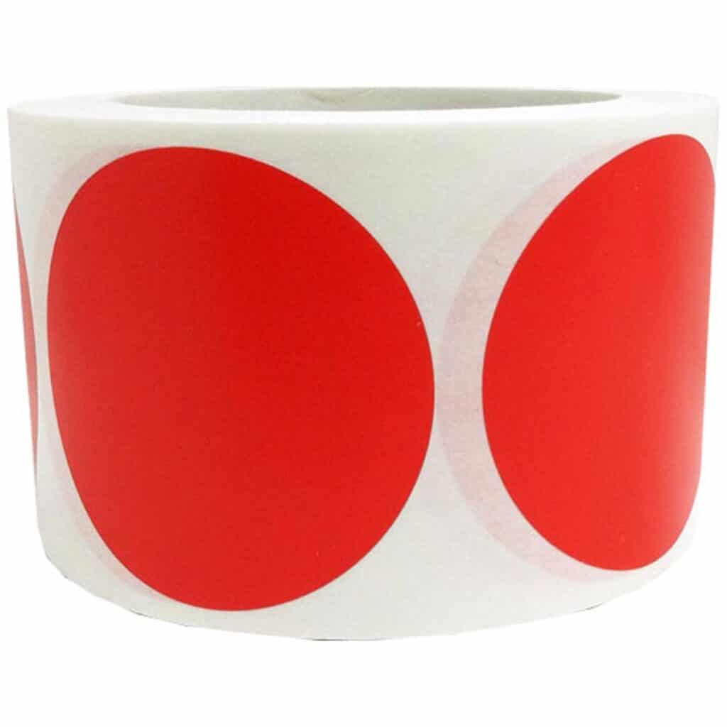 Red Colored Labels 3" Round | InstockLabels.com