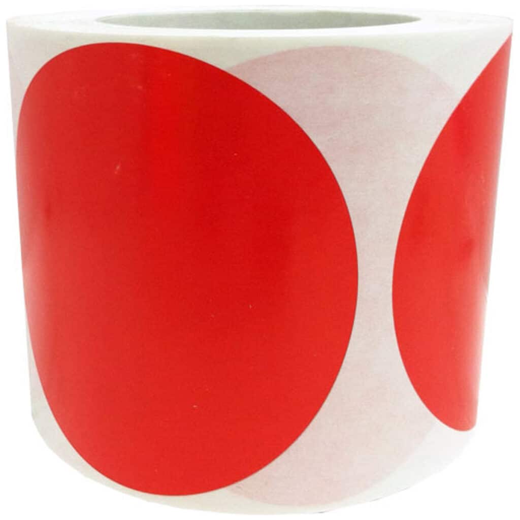 Red Color Code Labels 4" Round | InstockLabels.com