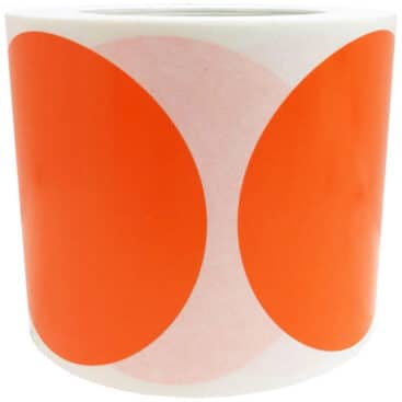 Fluorescent Orange Color Code Labels 4" Round | InstockLabels.com