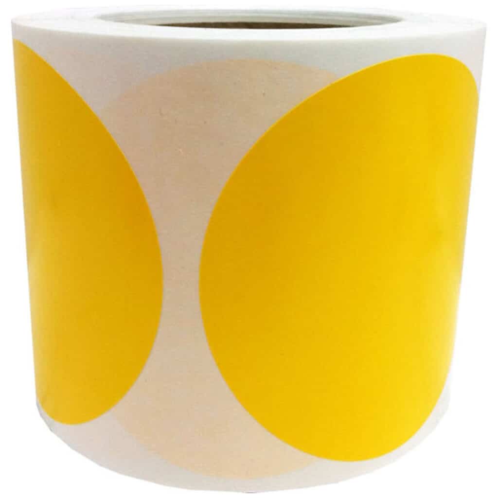 Fluorescent Yellow Color Code Labels 4" Round | InstockLabels.com