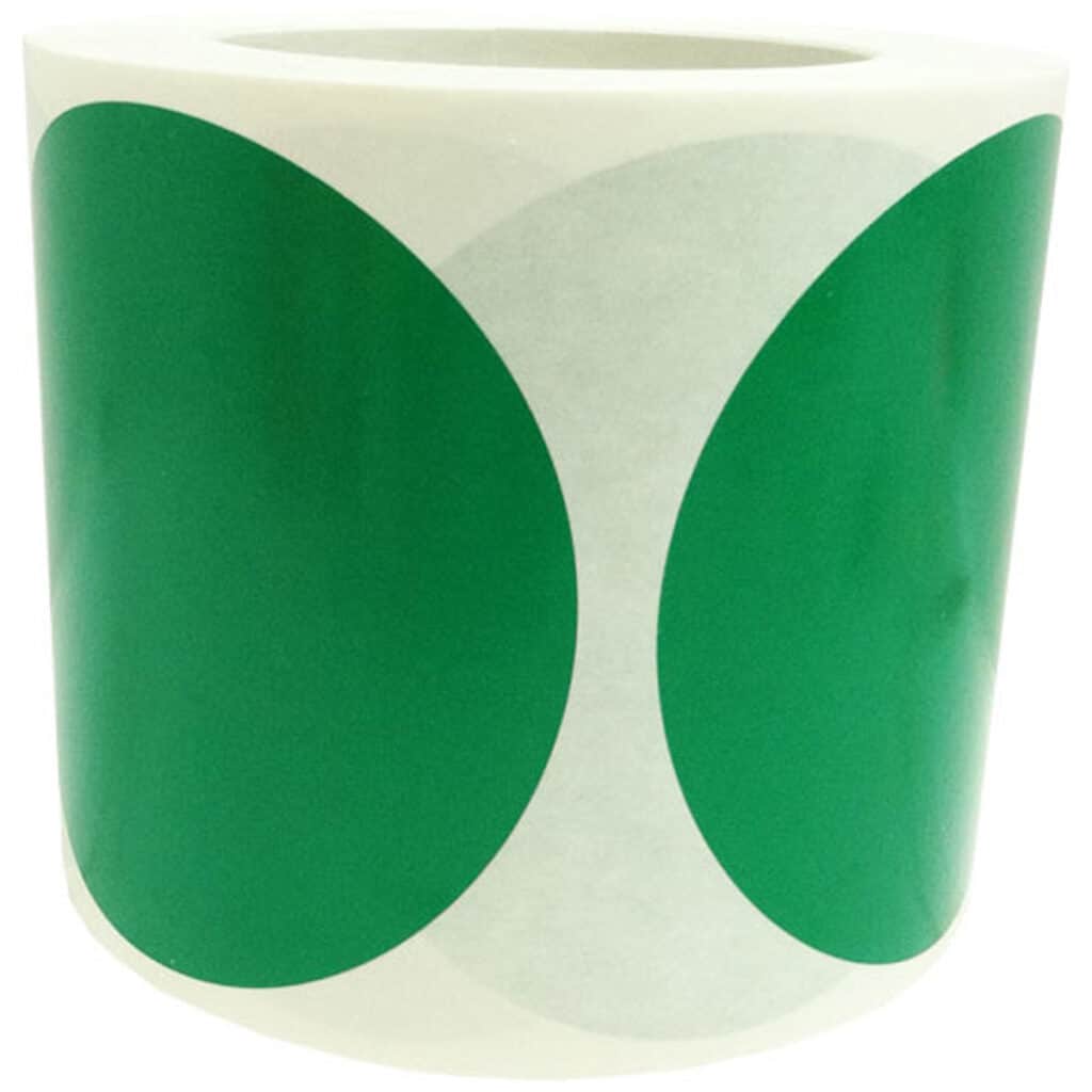 Green Color Code Labels 4" Round | InstockLabels.com