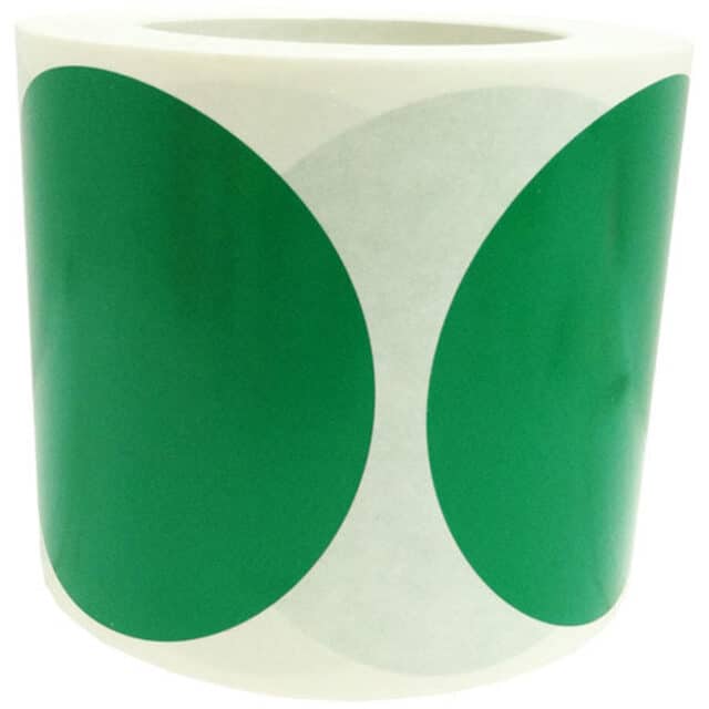 Green Color Code Labels 4" Round | InstockLabels.com