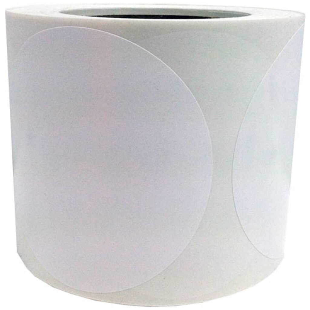 White Color Code Labels 4" Round | InstockLabels.com