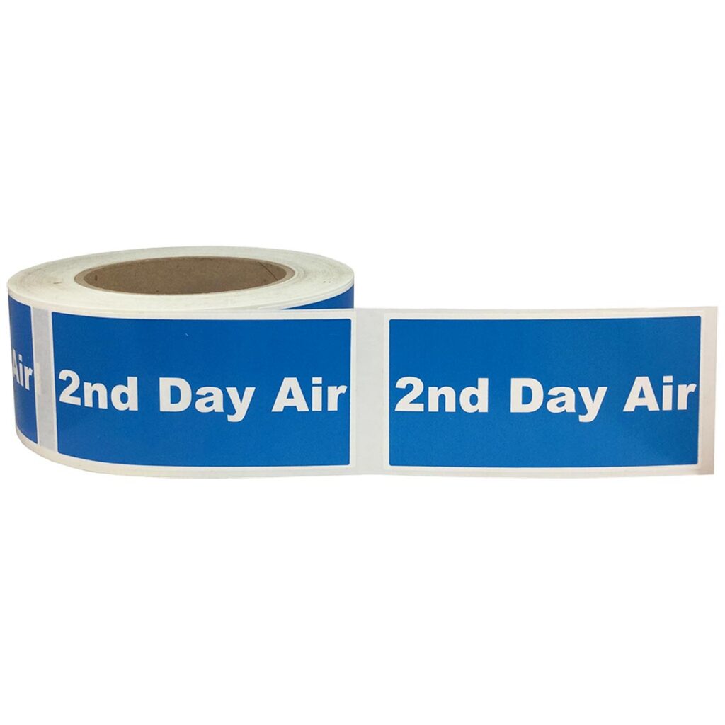 Second Day Air Shipping Labels | 2 x 4" | 500/Roll | InStockLabels.com