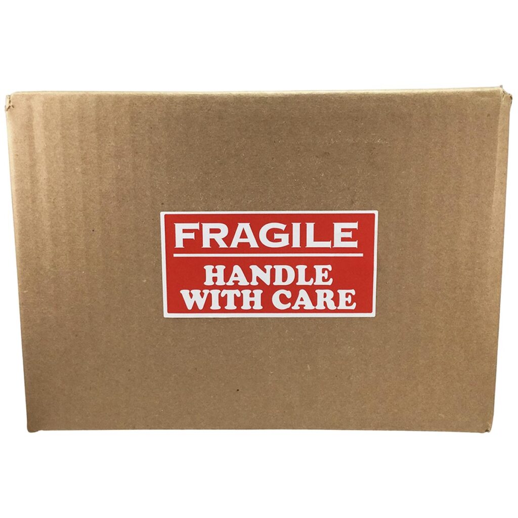 Fragile Handle with Care Labels 2 x 4" | 500/Roll | InStockLabels.com