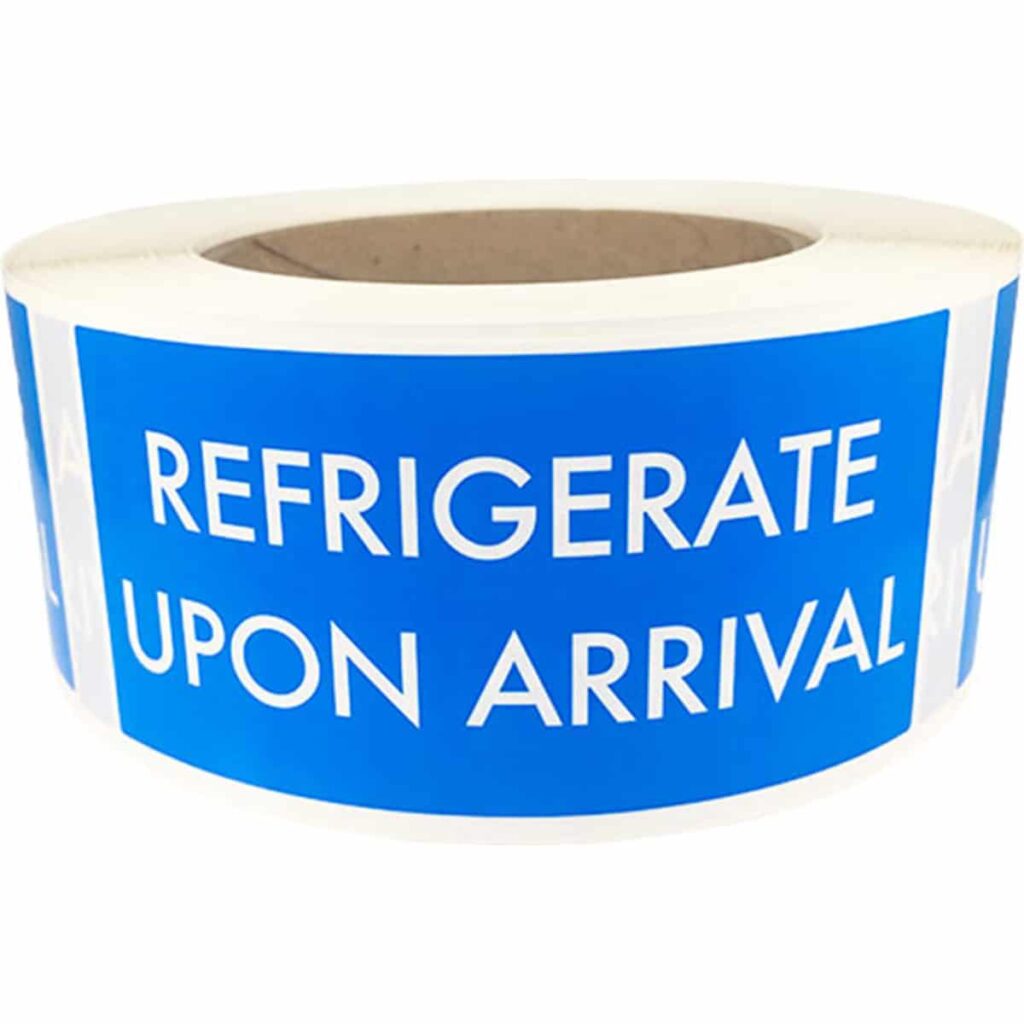 REFRIGERATE UPON ARRIVAL Labels | 2 x 4" | Shipping Labels ...
