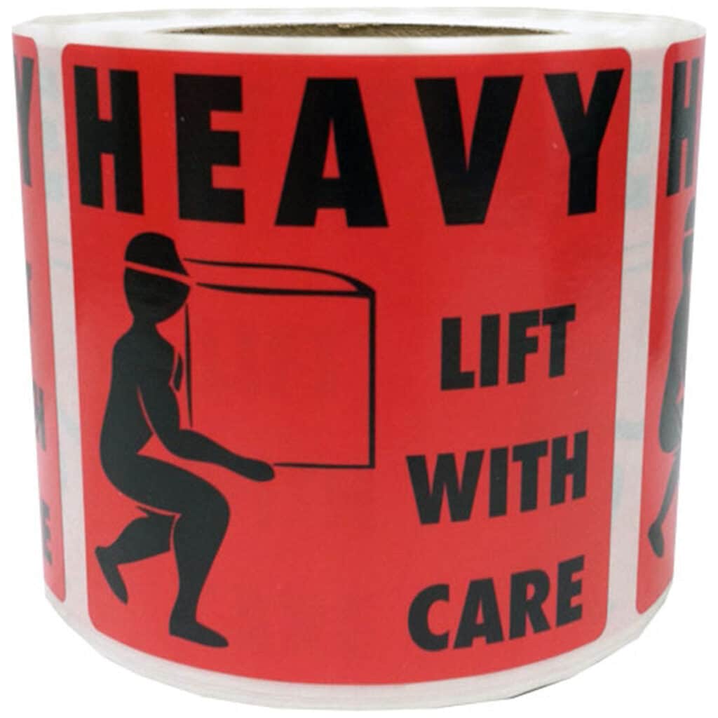 HEAVY Lift With Care Warning Labels 2 x 4" | Warehouse Safety ...