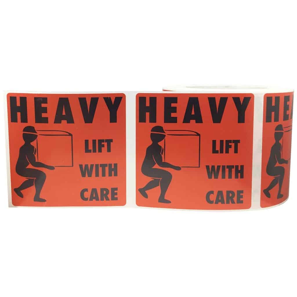 HEAVY Lift With Care Warning Labels 2 x 4" | Warehouse Safety ...