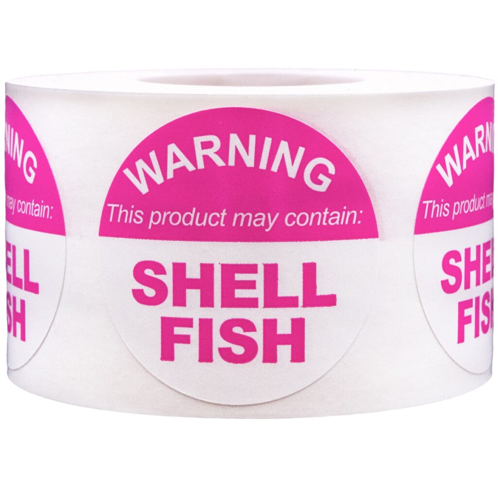 May Contain Shell Fish Diet Warning Labels | InStockLabels.com