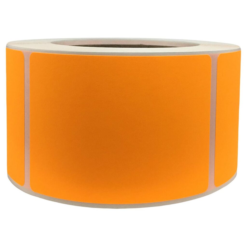 Large Rectangle Orange Labels 2.5" x 3.5" | InstockLabels.com