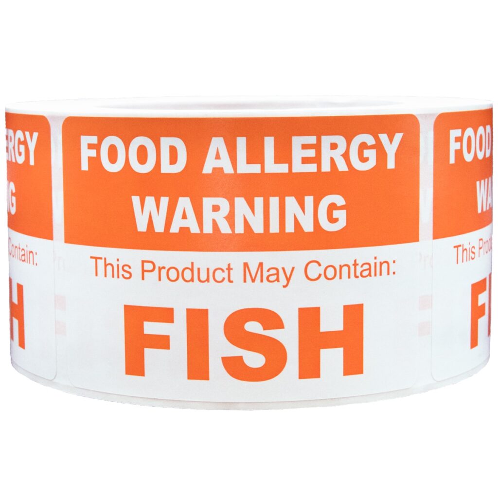 May Contain Fish Food Allergy Warning Labels | InStockLabels.com