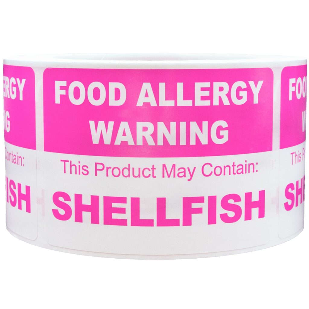 May Contain Shell Fish Food Allergy Warning Labels | InStockLabels.com
