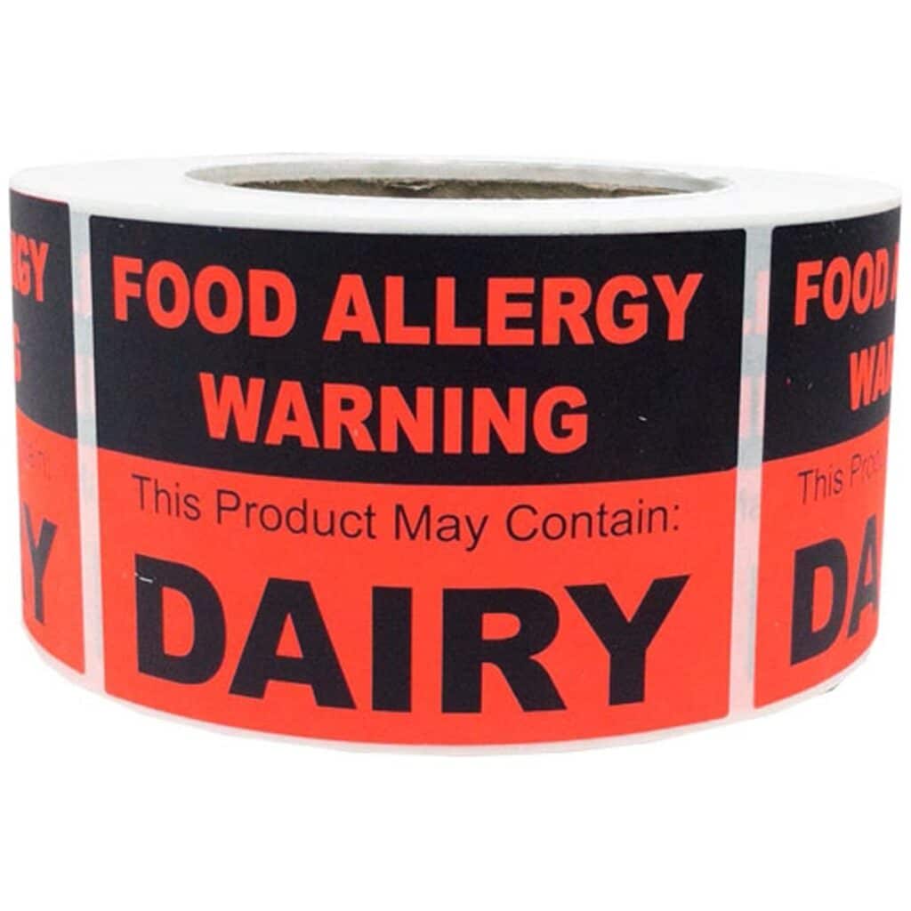 May Contain Dairy Food Allergy Warning Labels | InStockLabels.com