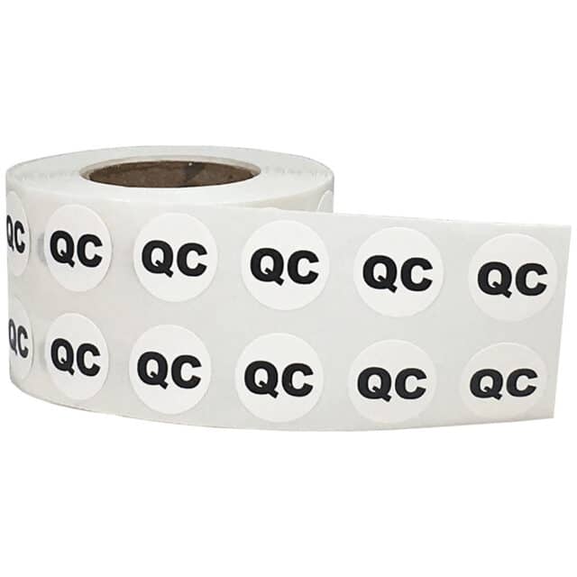 QC Labels Small 1/2" Round | Quality Control Stickers | InStockLabels.com