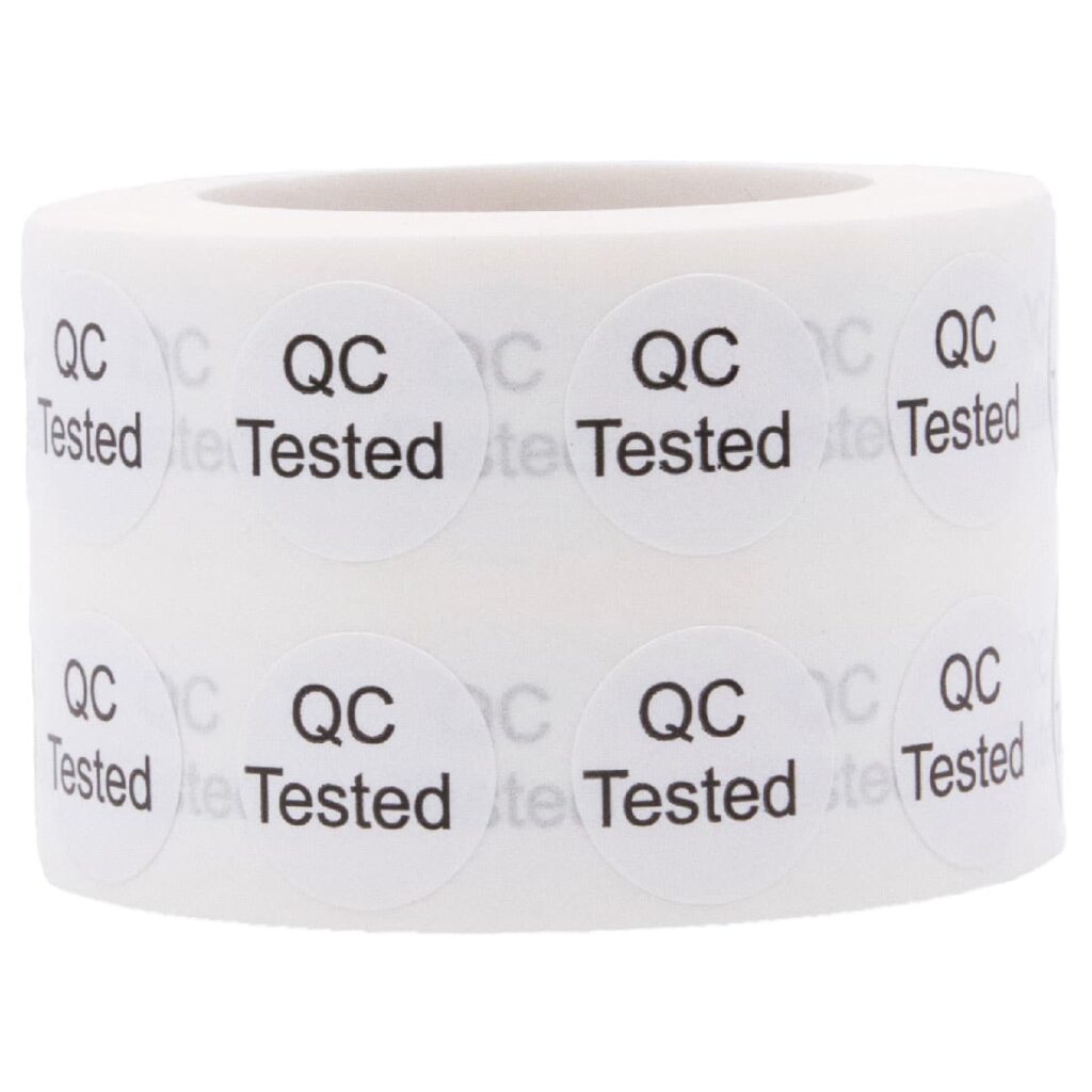 Small QC Tested 1/2" Round Labels - InStock Labels