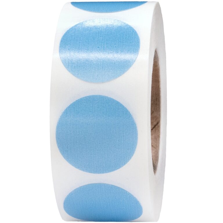 Baby Blue Color Code Labels 3/4" Round | InstockLabels.com