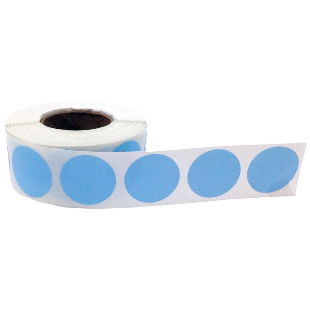 Baby Blue Color Code Labels 3/4" Round | InstockLabels.com