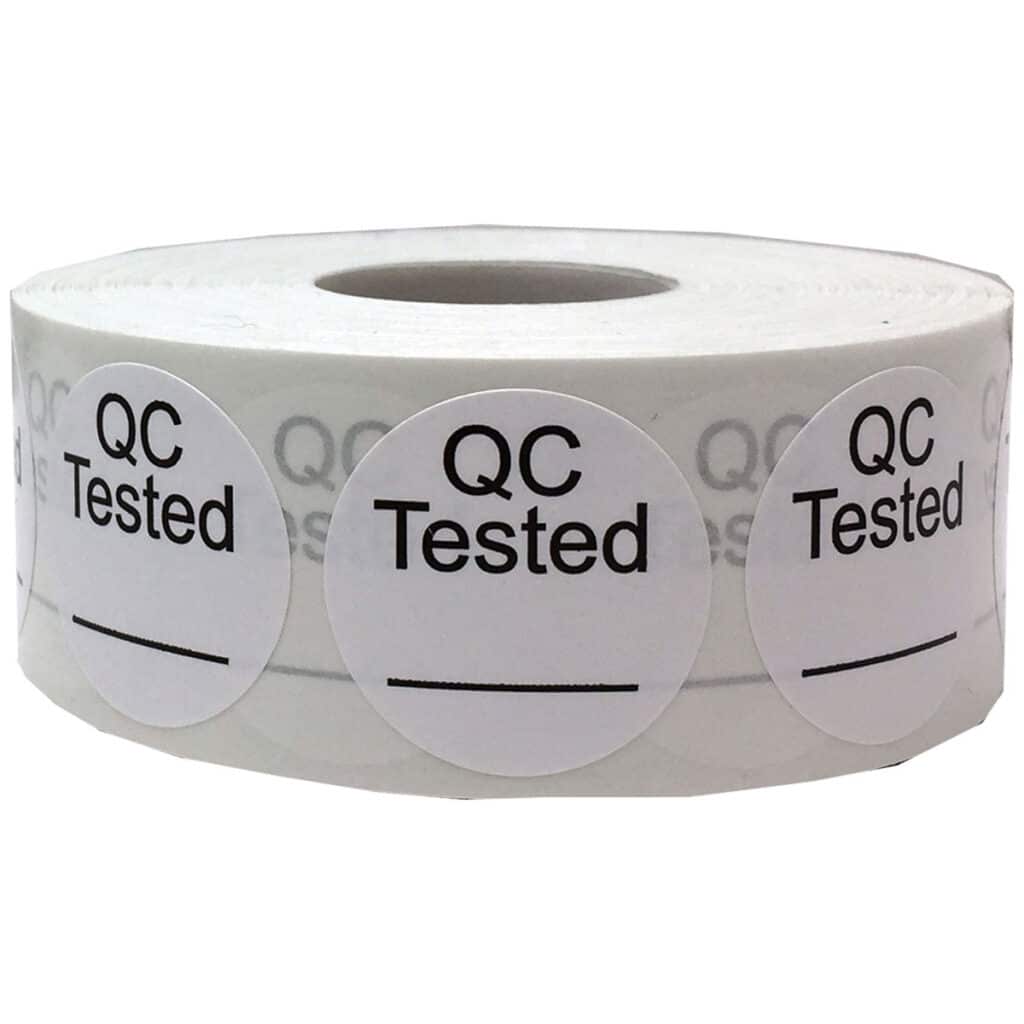 Writable QC Tested Labels 1" Round | Quality Control | InStockLabels.com