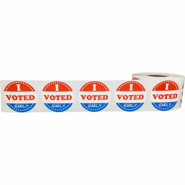 I Voted Early Stickers Semi-Gloss | 1.5" | Apparel Safe | InStockLabels.com