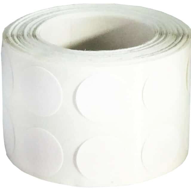 Small 1/2" Round Removable White Dot Stickers | InstockLabels.com