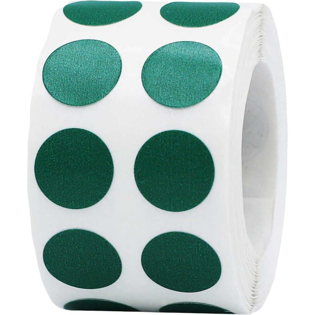 Small 1/2" Round Removable Green Dot Stickers | InStockLabels.com