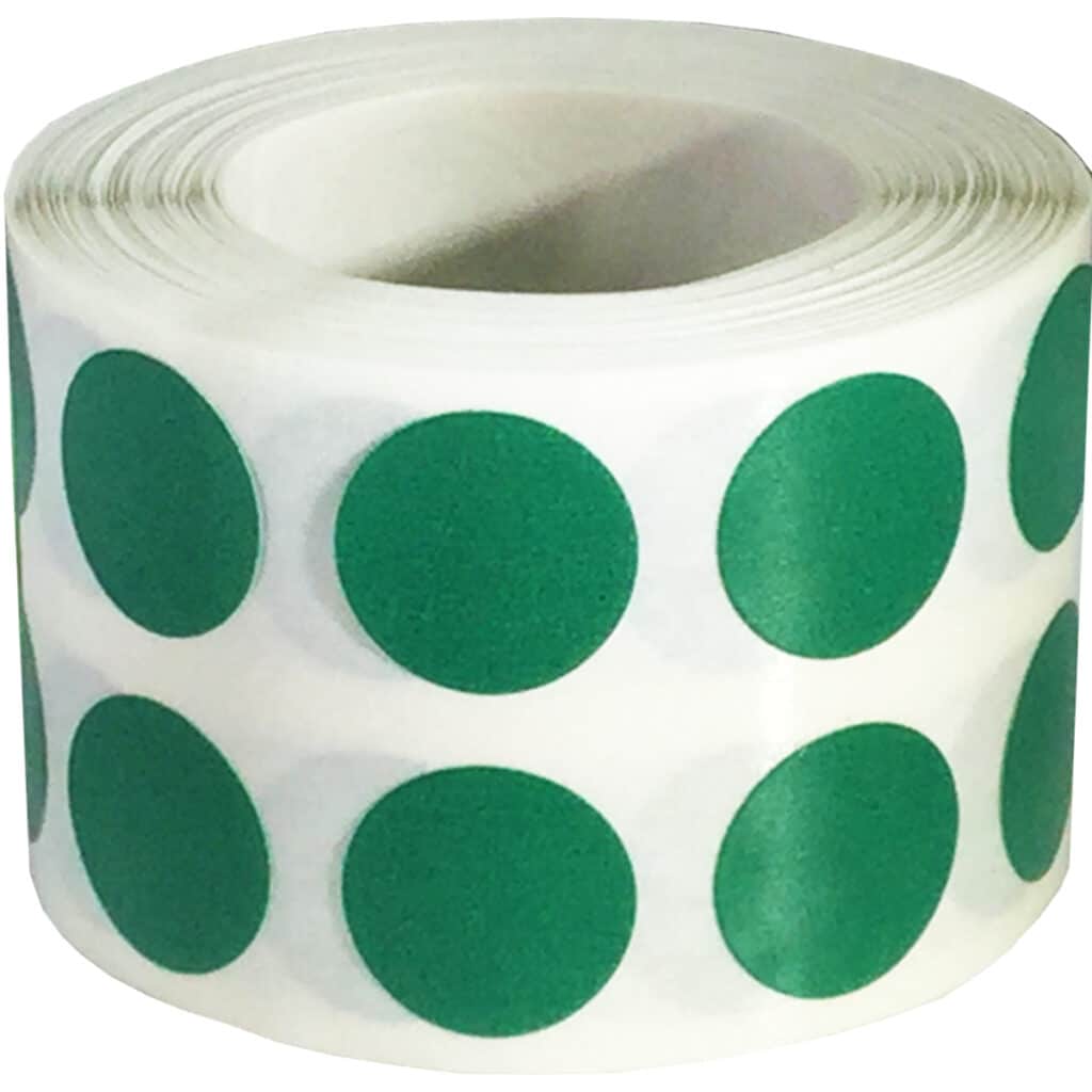 Small 1/2" Round Removable Green Dot Stickers | InStockLabels.com