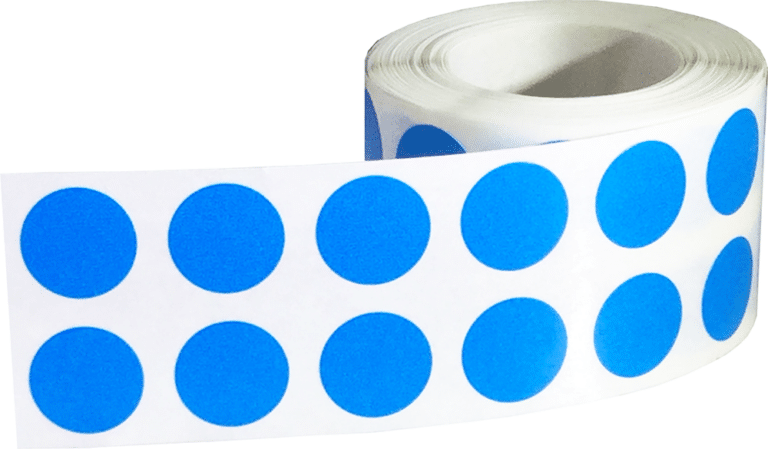 Small 1/2" Round Removable Blue Dot Stickers | InStockLabels.com