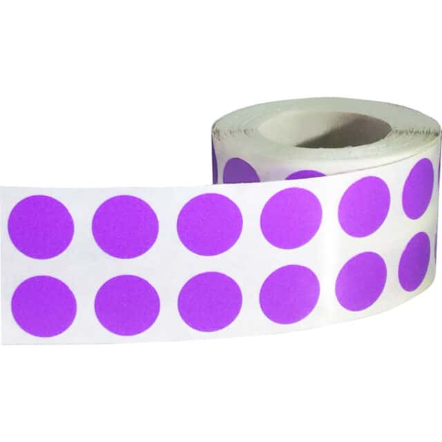 Small 1/2" Round Removable Purple Dot Stickers | InStockLabels.com