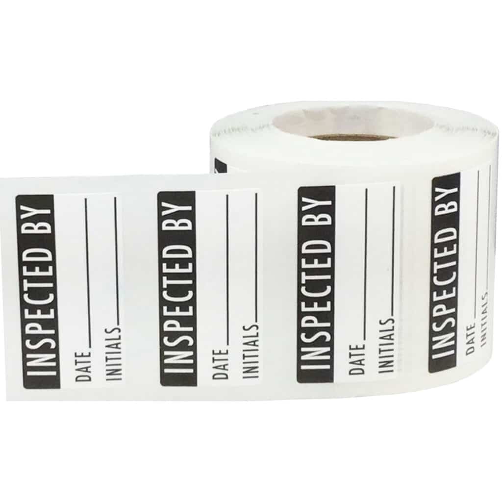 Small Inspected By Inventory Labels | .75" x 1.5" | InStockLabels.com
