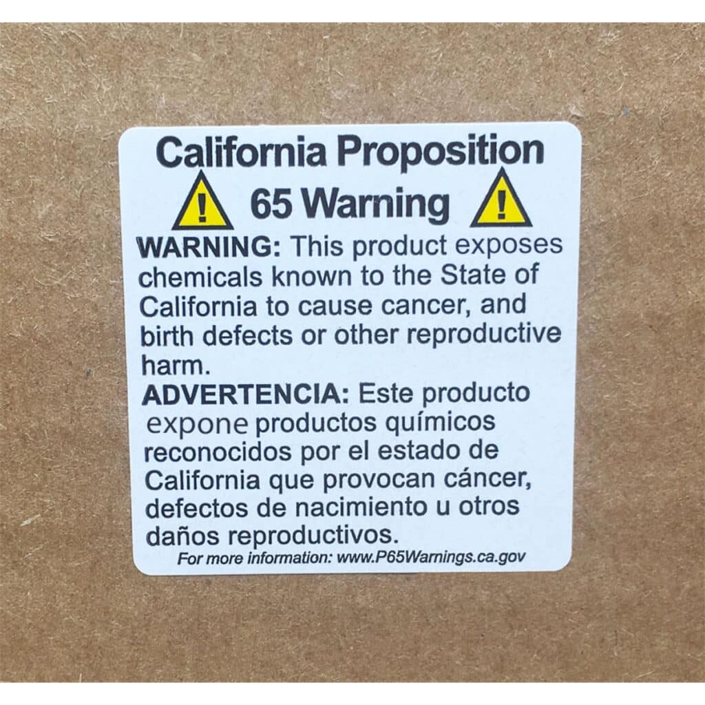 Generic California Prop 65 Labels | 1.5" | 500/Roll | InStockLabels.com