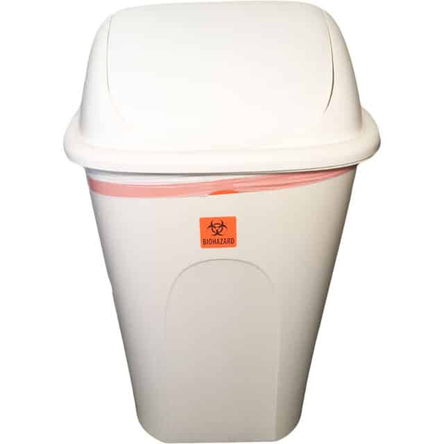 Fluorescent Red Biohazard Warning Labels | InStockLabels.com