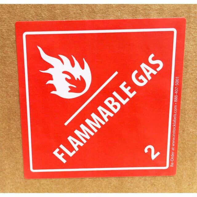 DOT Flammable Gas Warning Labels Class 2 | InStockLabels.com