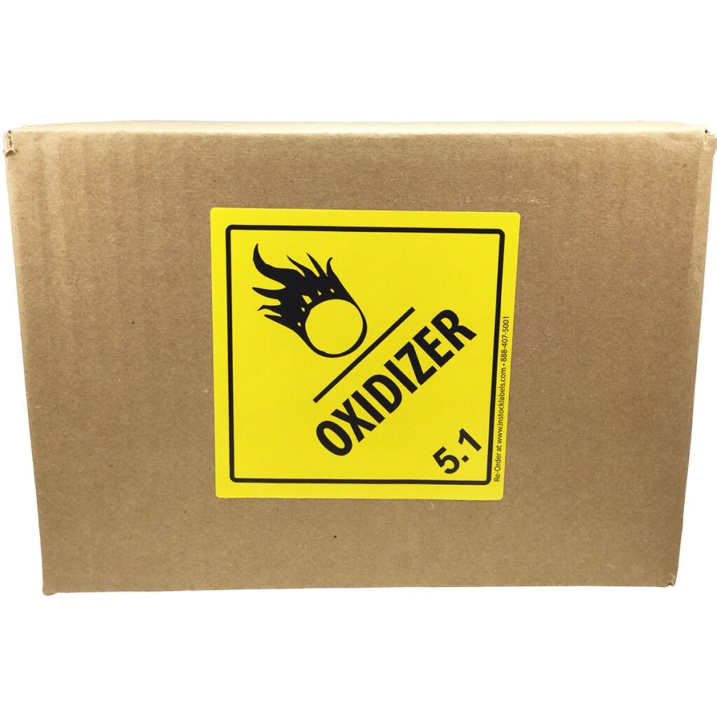 DOT Oxidizer 5.1 Hazmat Labels | Safety Warning Labels | InStockLabels.com