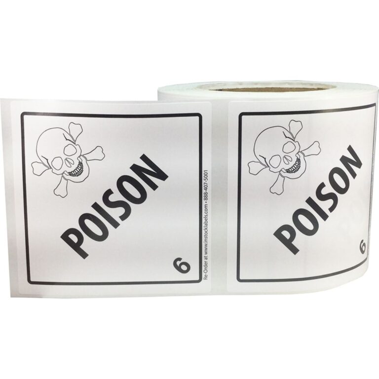 DOT Poison Stickers Class 6 | Hazard Warning Stickers | InStockLabels.com