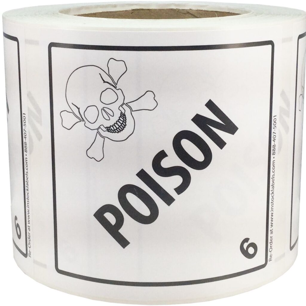 DOT Poison Stickers Class 6 | Hazard Warning Stickers | InStockLabels.com