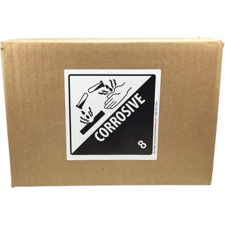 DOT Corrosive Hazard Labels Class 8 | Warhouse Labels | InStockLabels.com