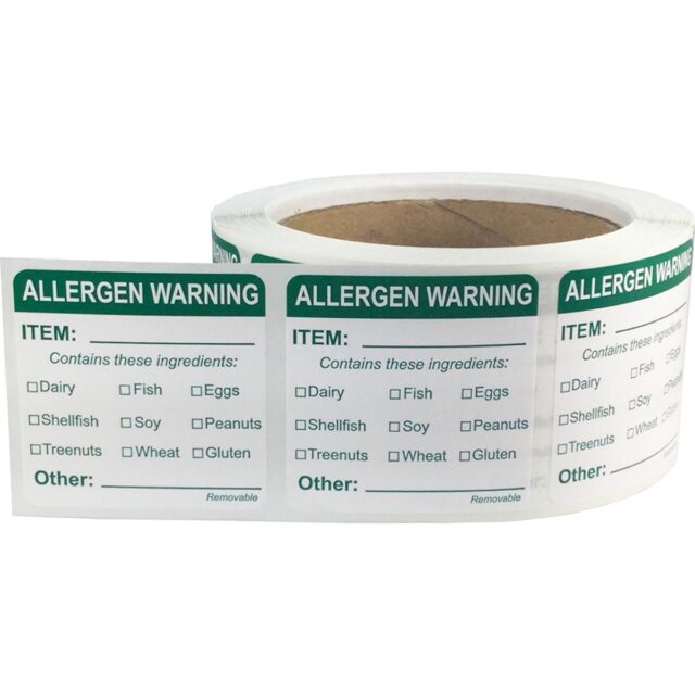 Allergen Food Warning Removable Labels | InStockLabels.com