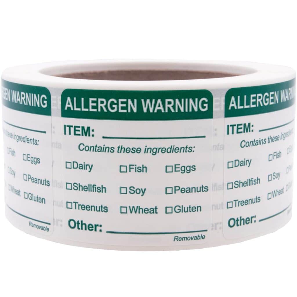 Allergen Food Warning Removable Labels | InStockLabels.com